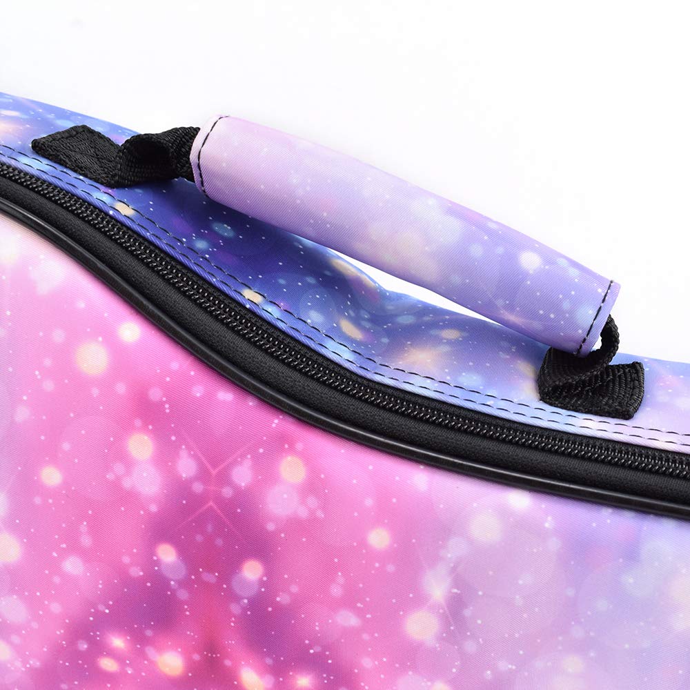 CLOUDMUSIC Ukulele Case Gig Bag Padded Backpack For Concert 23" Inch(Concert,Pink Purple Starry Night)