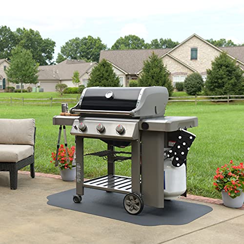 GRILLTEX Under the Grill Protective Deck and Patio Mat, 36 x 56 inches,Black