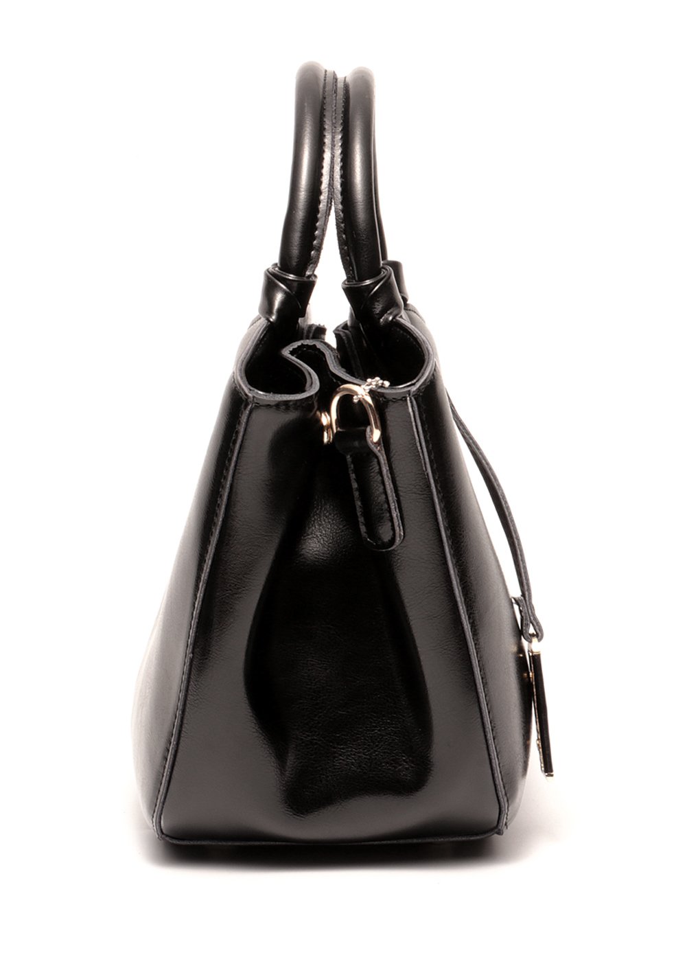 Covelin Genuine Leather Handbag Womens Retro Small Size Tote Shoulder Bag Black