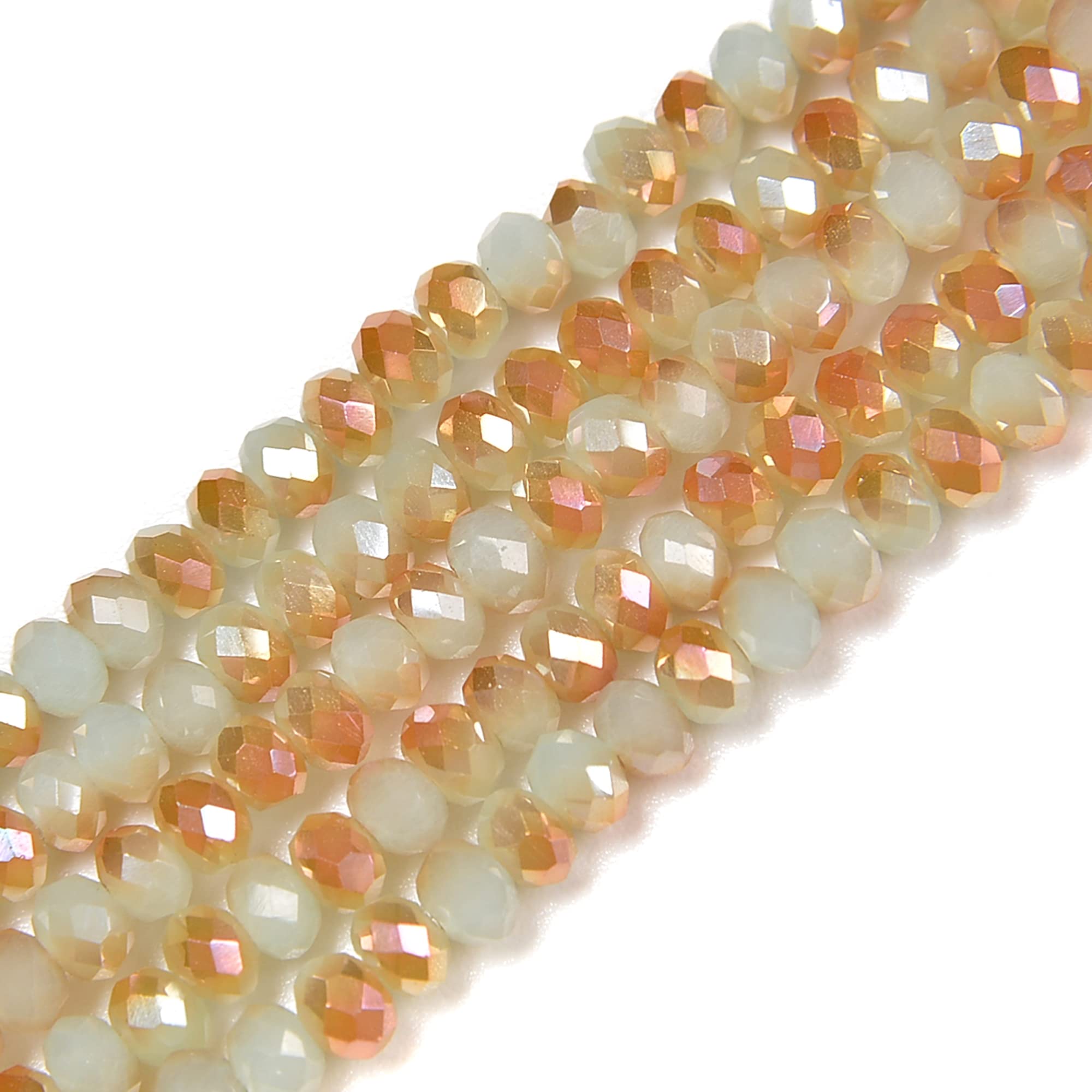 BRCbeads Glass Crystal Faceted Rondelle Finding Spacer Beads 2x3mm 190pcs Half Light Color/Gold Color 16''per Strand
