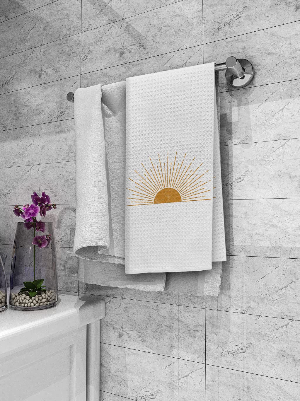 Dibor Boho Sun Sunrise Sunset Sunshine Kitchen Towels Dish Towels Dishcloth,Boho Nature Landscape Decorative Absorbent Drying Cloth Hand Towels Tea Towels for Bathroom Kitchen,Boho Lovers Girls Gifts