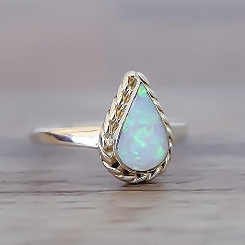 Chunky Rings Set 8Pcs Rings Set Natural Gemstone Fire Opal Diamond Ring Wedding Engagement Jewelry Retro Party Band Rings Rose Gold Silver