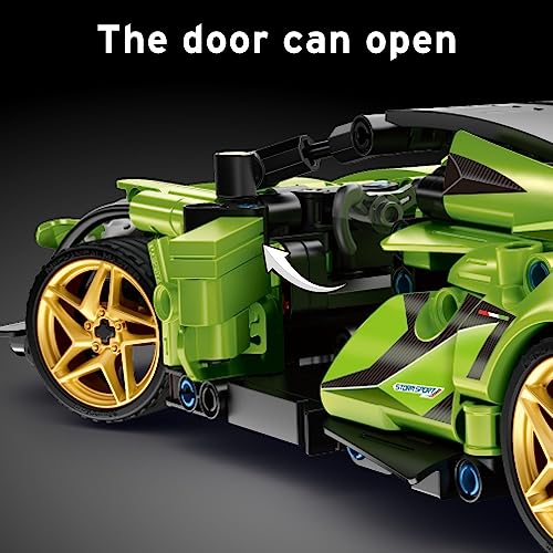 HEGOAI Remote Control Sports Car Building Set, Can Be Transformed STEM RC Car or Robot Model Set, Construction Toys for 7-9 Year Old Boys, 514 Pieces (Compatible with Lego Sets)