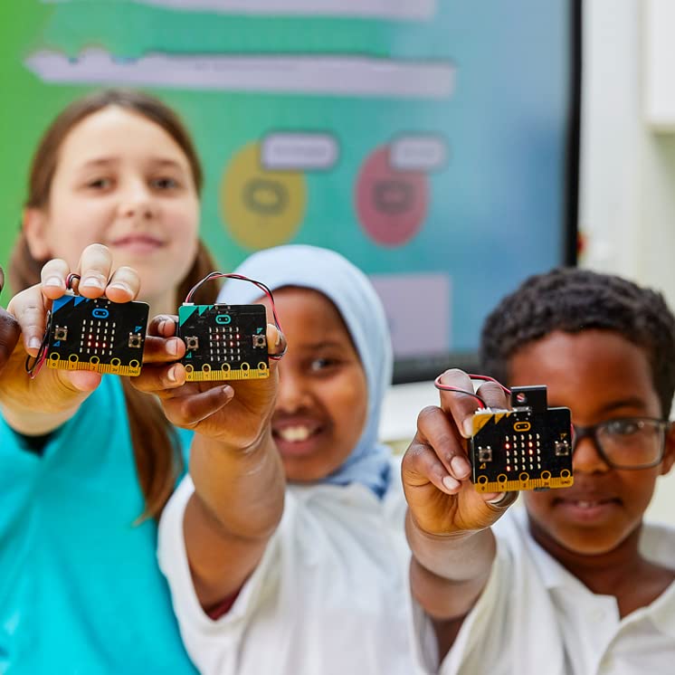 Micro:bit V2 Starter Kit with Silicone Protective Case, Built-in Speaker and Microphone (Includes BBC Micro Bit Official Latest Version V2.2 Board)