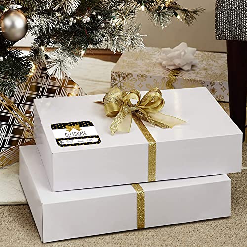 party funny 16 Assorted Size White Gift Wrap Boxes with Lids and 80 Different Birthday-Holiday Stickers for Wrapping Extra Large Clothes (Shirts, Robes, Coats, Sweaters, Jackets) and Presents