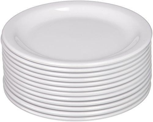Winco MMPR-6W Round Melamine Plate, 6.5-Inch, White ( 12 Count ),Medium