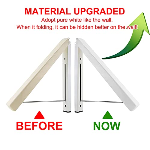 Mai Hongda Folding Clothes Hanger Wall Mounted Retractable Laundry Room Organizer Drying Rack Holder Stainless Steel Rod Hanging on Bathroom Balcony Garage Indoor/Outdoor Dryer (Triangle 1 Pack)