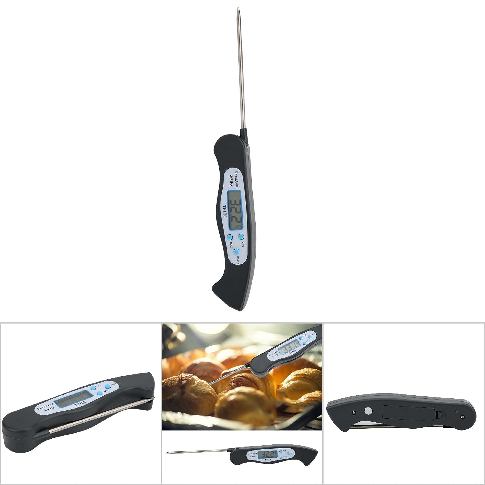 Electric Thermometer, Data Retention Function Automatic Shutdown Portable Wide Measuring Range Measuring Temperature Memory Temperature Meter for Liquid