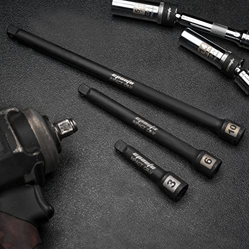 EPAuto 3 Pcs 3/8-Inch Drive Impact Extension Bar Set