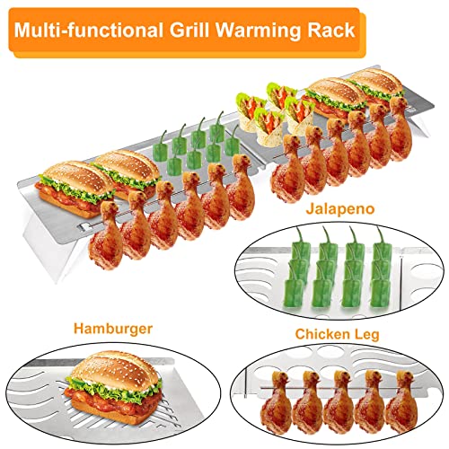 Grisun Hinged Lid and Warming Rack for Blackstone 28 inch Griddle, Heat Resistant Powder Coated Steel Griddle Lid, Stainless Steel Warming Rack for Blackstone Griddle 28 inch, Rack with Foldable Legs