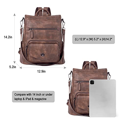 CLUCI Backpack Purse for Women Fashion Large Size Leather Backpacks Convertible Anti-theft Bag