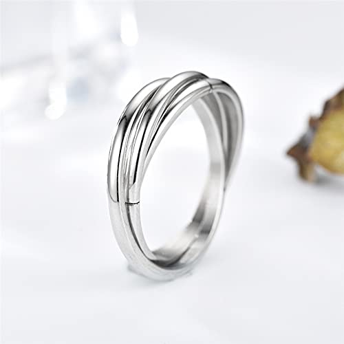 COLORFUL BLING 3 PCS Fidget Spinner Ring Stainless Steel Spinner Band Ring Fidget Rings for Women Men Relieving Stress Anxiety Ring Set -Size 7