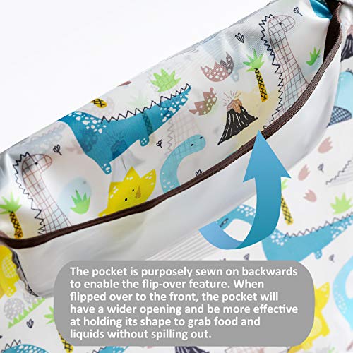 PandaEar Short Sleeve Bib 3-Pack Set| Waterproof Apron Smock Pocket and Crumb Catcher |