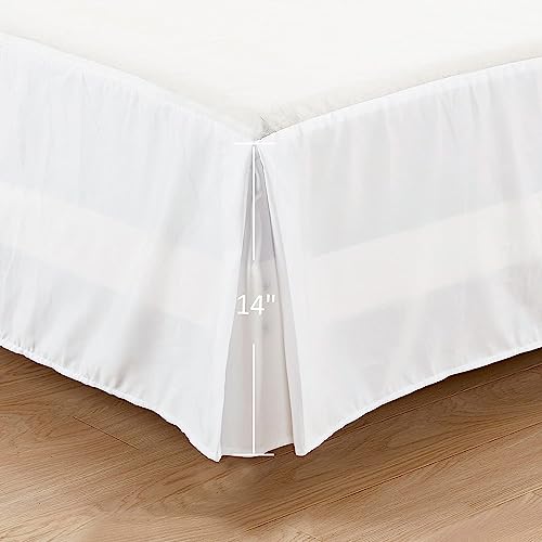 JML California King Comforter Set, 7 Piece Pinch Pleat Bed in a Bag Set with Shams and Decorative Pillows - Luxury Pintuck Microfiber Down Alternative Bedding Comforter Sets,White