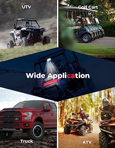 KEMIMOTO UTV Dome Light Vehicle Cab LED Light, White Bright Waterproof Solid Golf Cart Roll Cage Light SXS Light Bar, Compatible with RV Truck Tractor Polaris RZR Ranger Can Am Maverick X3 Defender