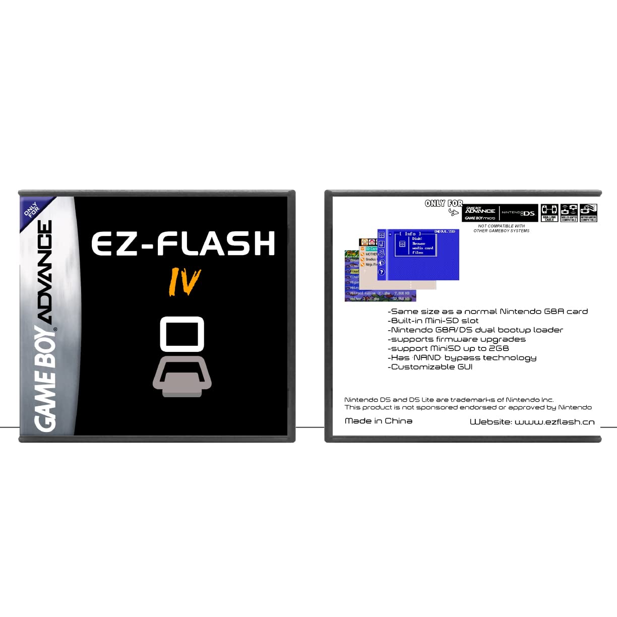 EZ-FLASH IV | (GBA) Game Boy Advance - Game Case Only - No Game