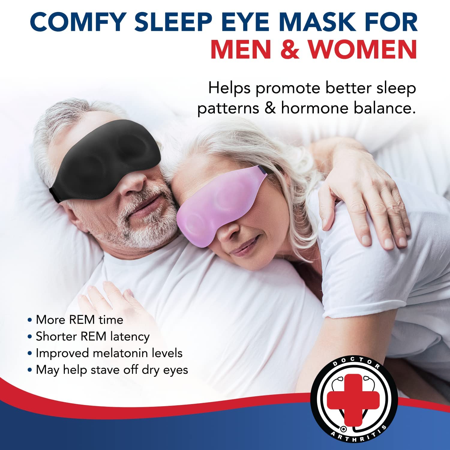 Dr. Arthritis Doctor Developed Copper Wrist Brace BUNDLE WITH Doctor Developed Black Sleep Eye Mask, Sleeping Masks for Women & Men