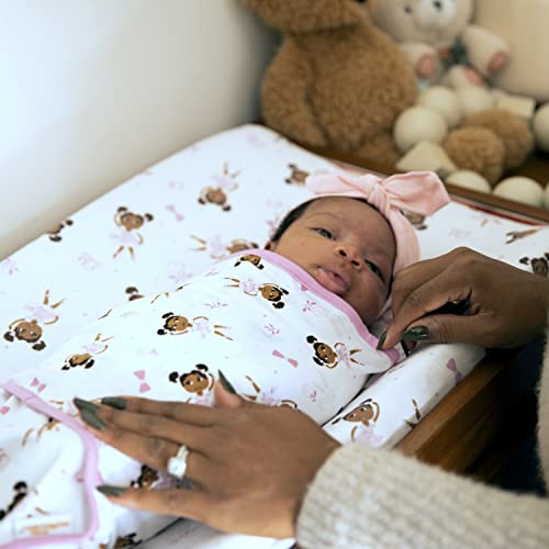 Little Muffincakes Baby Swaddle 100% Cotton, Ballerina Theme (Zhara) for Newborn - 3 Months