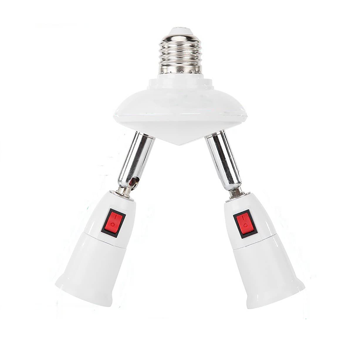 CLWHJ-360 Degrees Adjustable 2 in 1 E26/E27 Splitter Socket Adapter. E26/E27 Standard LED Bulbs 360 Degrees Adjustable 180 Degree Bendable Max Watt 120W (2 in 1)