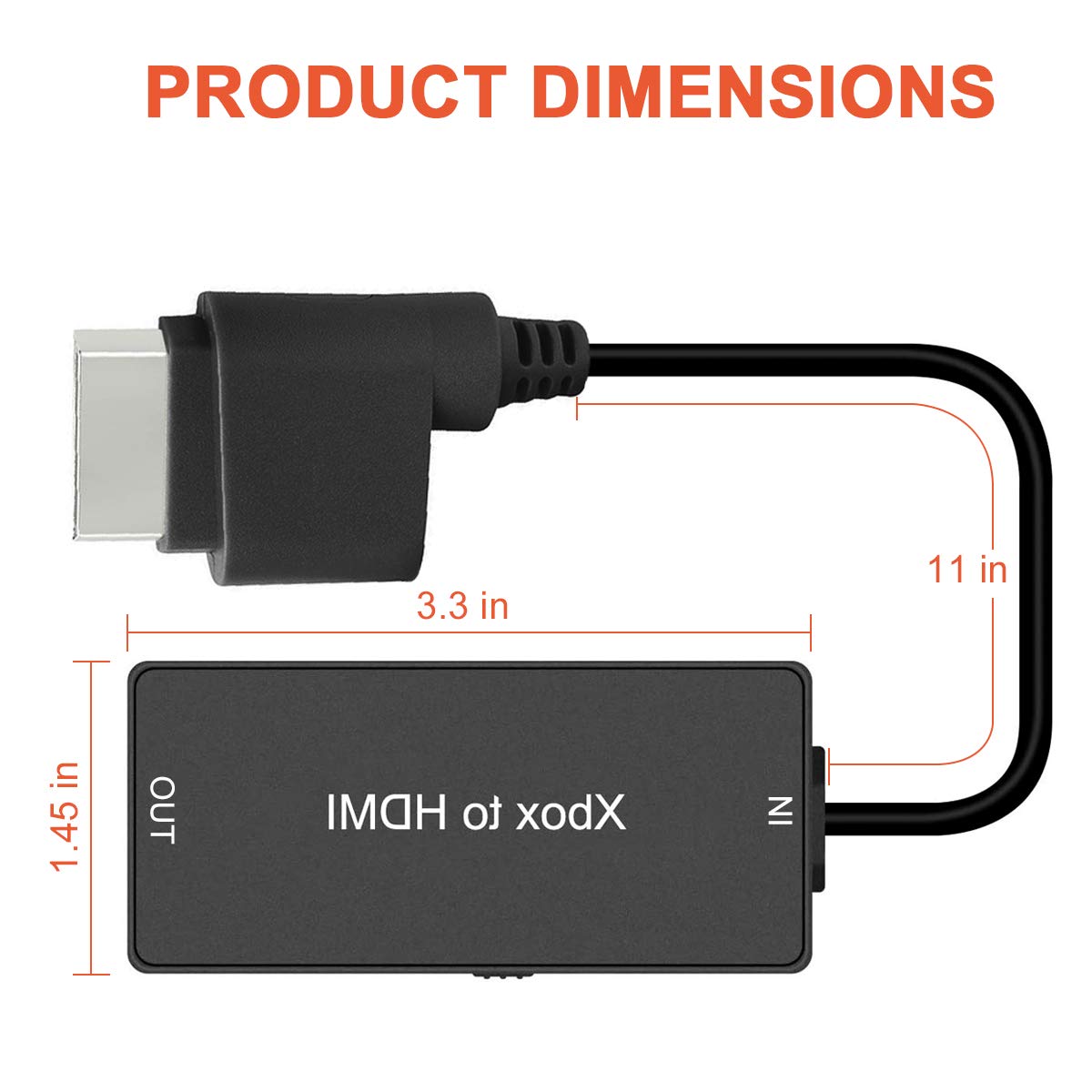 ZUZONG Xbox 360 to HDMI Converter, HD Link Cable for Xbox 360, Xbox 360 to HDMI Support 720P, Compatible with Xbox 360 and Xbox 360 Slim.