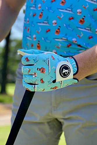 Cowabunga Golf Men's Golf Glove - Bogies and Stogies Left Hand Medium - Durable Golf Gift for Male Golfers