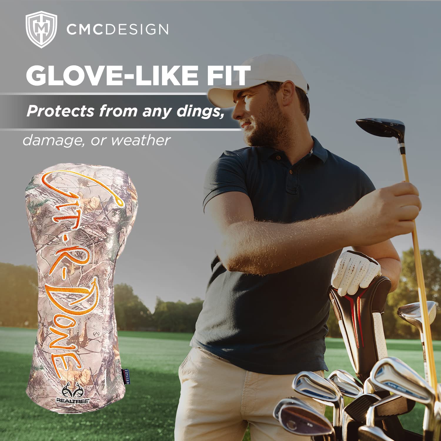 CMC Design Custom Git-R-Done Embroidered Golf Driver Head Cover - Glove Soft Lining - Design Elements Include Applique and Embossing - Great Fit on Any Club as Golf Head Covers, Wood Driver Cover