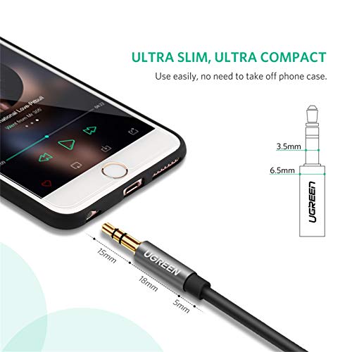 UGREEN Headphone Extension Cable 3.5mm Extension Gold Plated Aux Extension Cable Audio Stereo Jack Male to Female TRS Cord Extender Compatible with iPhone iPad Phones Tablets Media Players, 3.3FT