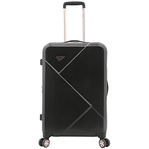 kensie Women's Dawn Hardside Spinner Luggage, Black, 3-Piece Set (20/24/28)