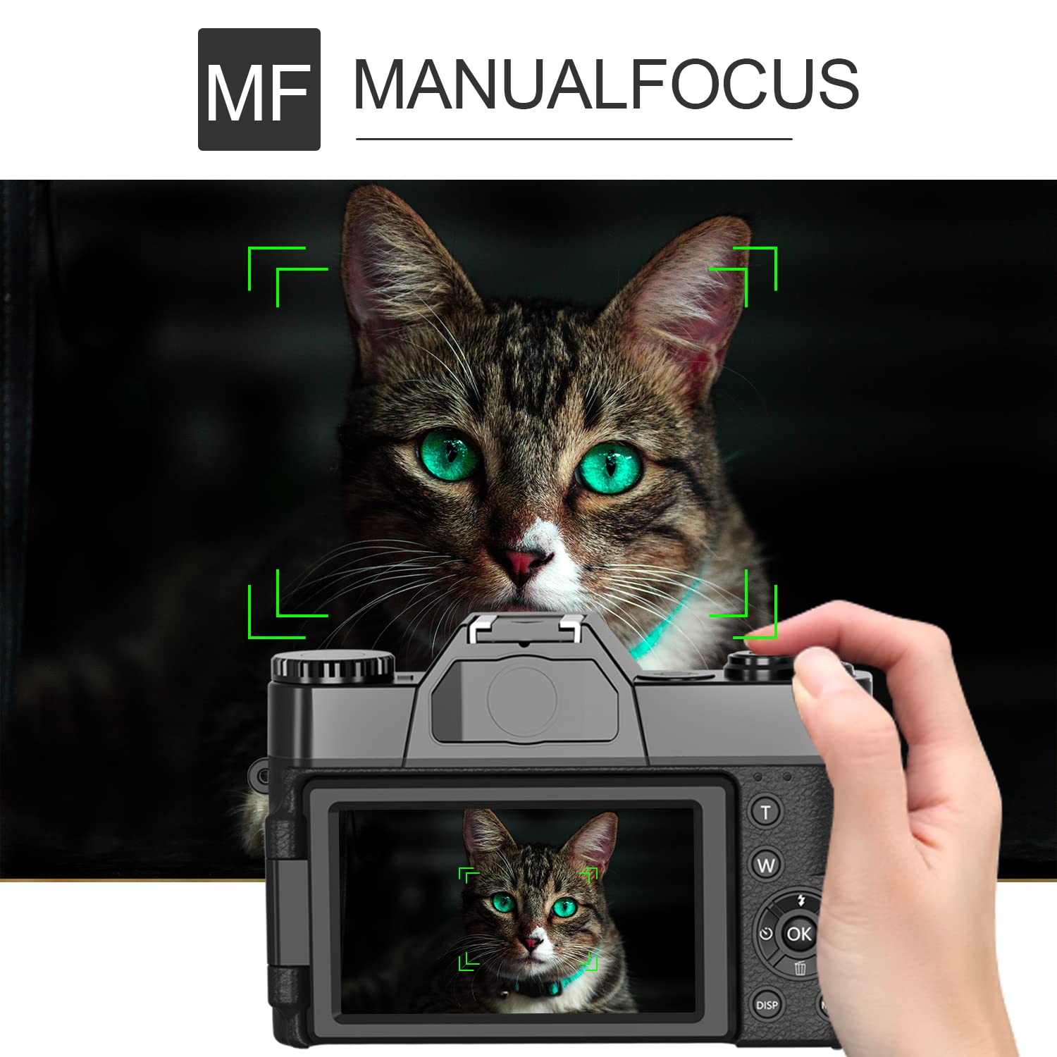 Digital Camera for Photography 4K 48MP VJIANGER Vlogging Camera for YouTube with 3.0ββ 180Β° Flip Screen, 16X Digital Zoom, 52MM Wide Angle Lens & Macro Lens, 2 Batteries, 32GB Micro SD Card(W01 B4)