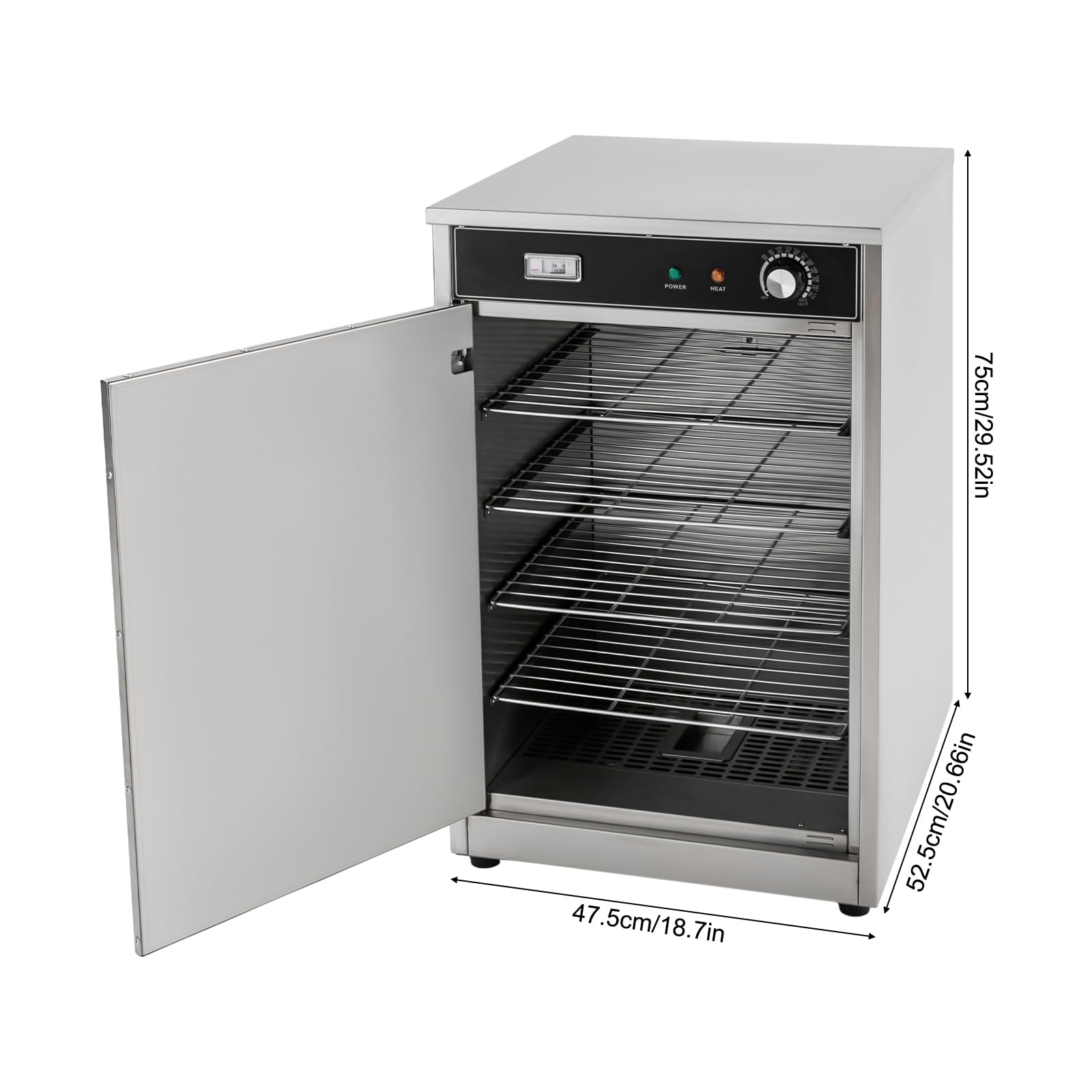 Electric Food Warmer, 5-Layer Commercial Hot Box Holding Cabinet, Countertop Stainless Steel Warming Cabinet Concession Warmer with Adjustable Temperature, for Storing Pizza, Patty, Pastry-110V, 600W