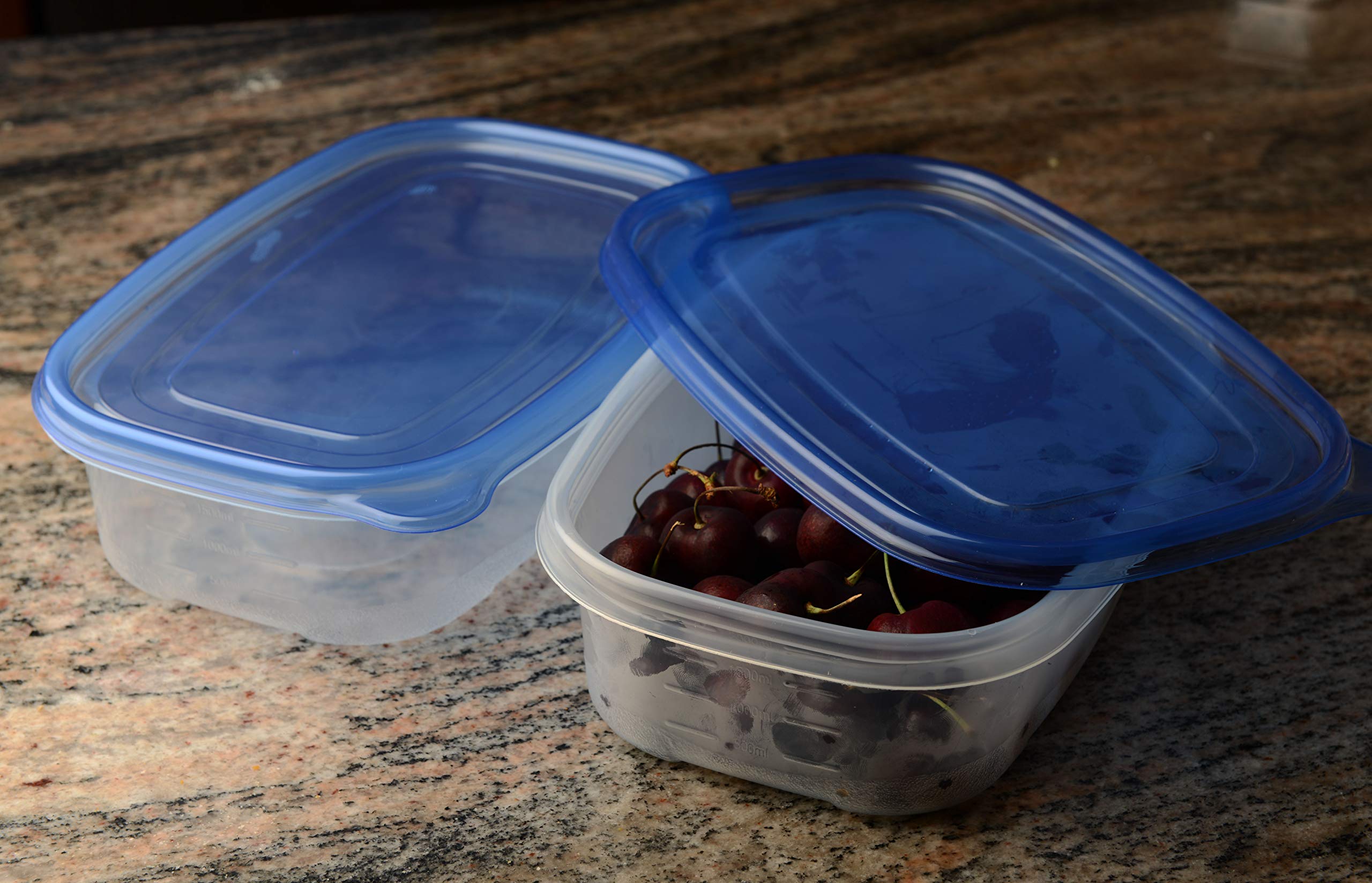 EcoQuality [6 PACK] 64oz Rectangular Oblong Plastic Reusable Storage Containers with Snap On Lids - Airtight Stackable Reusable Plastic Food Storage, Leak-Proof, Meal Prep, Lunch, Togo, BPA-Free