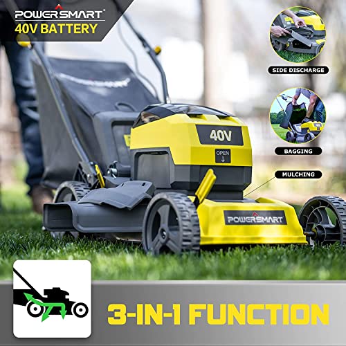 Lawn Mower Dual-Force Cutting Cordless Lawn Mower (17inch 40V4.0Ah)…