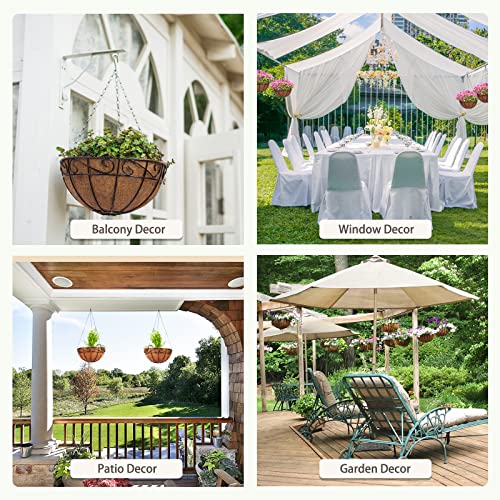 GreatBuddy 4 Pcs Coconut Hanging Basket Liners 14 Inch, Sturdy Round Coco Liners for Planters, Perfect Replacement for The Old, 100% Natural, Easy to Straighten Out
