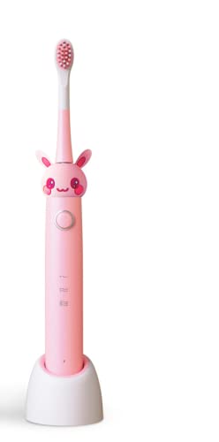 Electronic Toothbrush Kids Electric Toothbrush "Soft Bristle Toothbrush Gift Box Set 3-12 Years Old Wireless Charging Non-u-Shaped Children's Electric Toothbrush, Pink Rabbit"