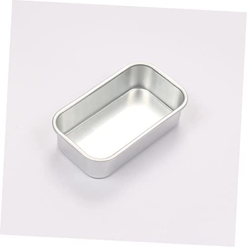 Hemoton 4pcs French Toast Toaster Oven Tray Mini Cake Molds Bread Pan with Lid Baking Pans Cake Tin Kitchen Supplies Household Baking Plate Self Made Small Bread Cake Mold Brownie Silver
