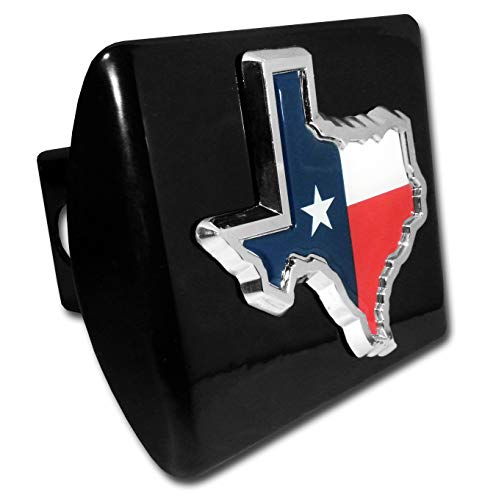 State of Texas Colored Flag Black Metal Hitch Cover