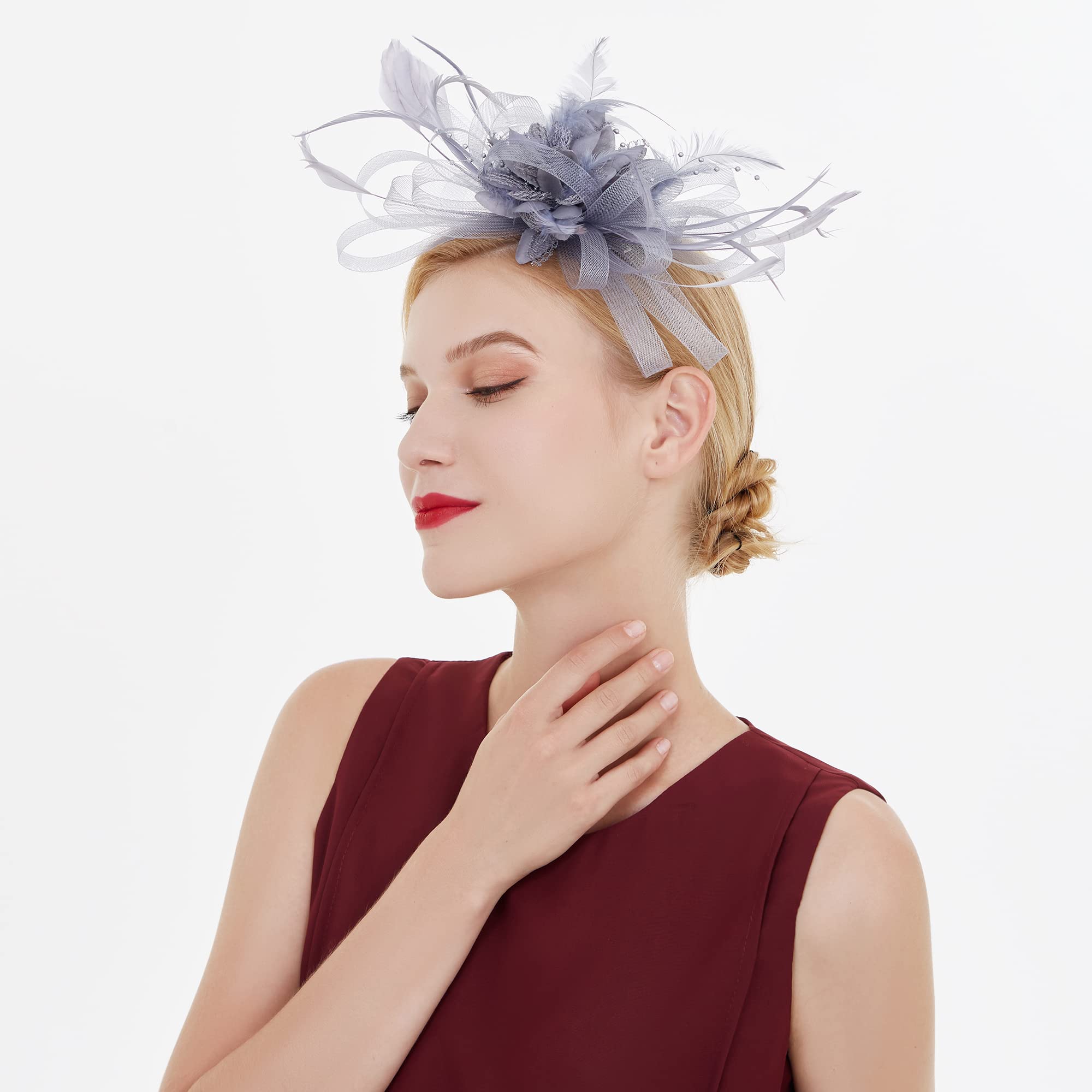 FAIRY COUPLE Women's Fascinators Hat Derby Style Bridal Shower Tea Party Headwear Green
