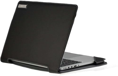 Broonel - Profile Series - Black Leather Laptop Case - Compatible with ASUS Chromebook Flip C214 11.6"