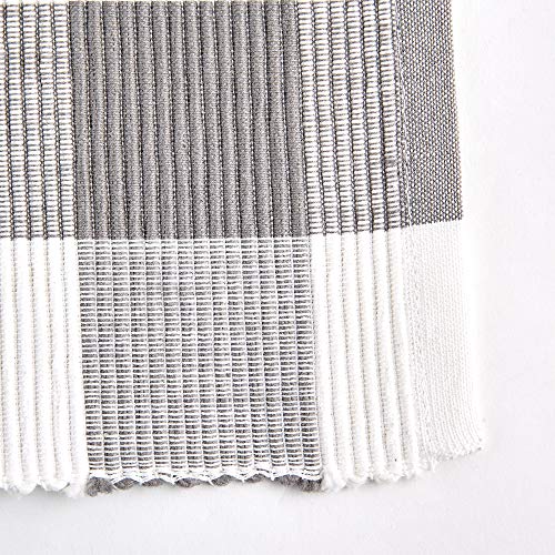 DII Buffalo Check Collection, Classic Farmhouse Tabletop Set, Placemat Set, 13x19, Gray & White, 6 Piece