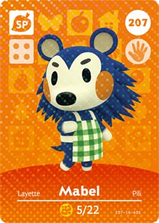 Mabel - Nintendo Animal Crossing Happy Home Designer Amiibo Card - 207