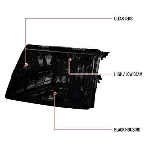 Carpartsinnovate For 98-00 Ford Ranger Pickup Euro Style Black Headlights Head Lamps Pair