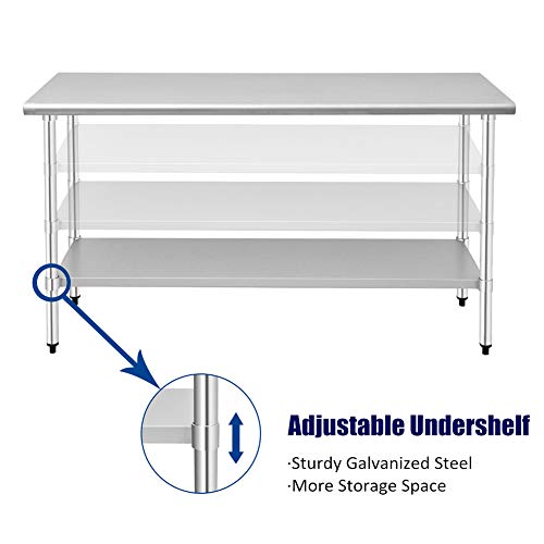 WMAOT Stainless Steel Work Table Commercial Grade NSF Certified Kitchen 24 x 36 Inch Classics Heavy Duty Food Prep for Restaurant, Home, Hotel, Business, Warehouse, Garage