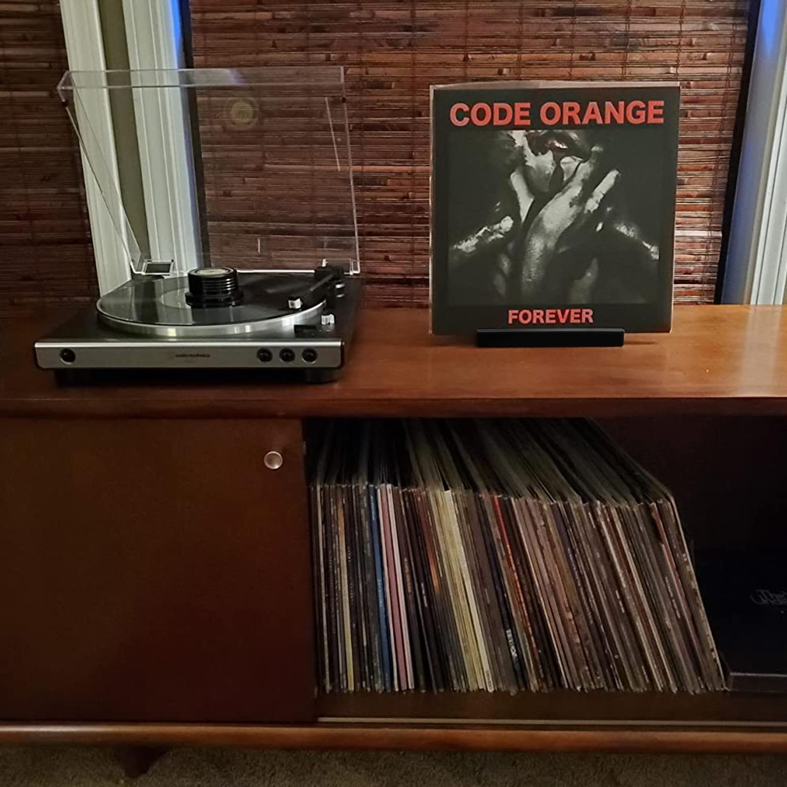 Tabletop Vinyl Record Holder – Record Display Now Playing-Perfectly with Record Collection Holders,Holds any Size Record -Doubles - Triple Gatefolds, even Box-Sets(Walnut)