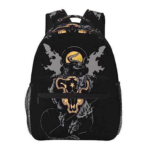 KEWRJFWA Anime Black Clover Backpack Cartoon Bag Lightweight Canvas Couple Backpacks Unisex Office Travel Backpack