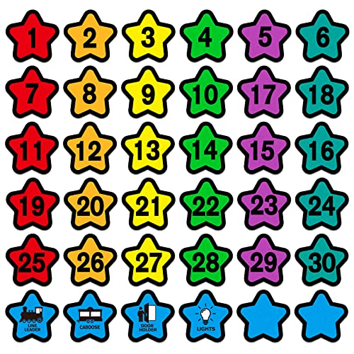 WhatSign 36Pcs Number Spot Markers Stickers 4" Line up Spots for Classroom Floor Number Stickers Classroom Line up Spot Dots Floor Decals for Back to School Kindergarten Preschool Elementary Classroom