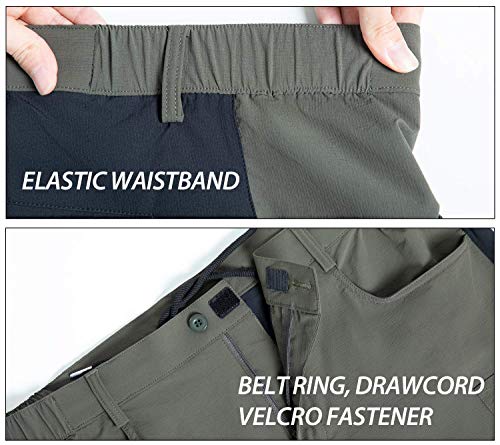 Cycorld-Men's-Outdoor-Hiking-Shorts-Quick-Dry-Lightweight Stretchy for Cargo Casual Climbing Camping(Green, X-Large)