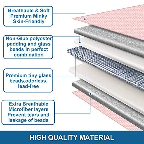 Huloo Sleep Kids Weighted Blanket Twin 7lbs (41"×60",Pink) Breathable Soft Minky Weighted Throw Blanket for All Season,Heavy Blanket with Premium Glass Beads