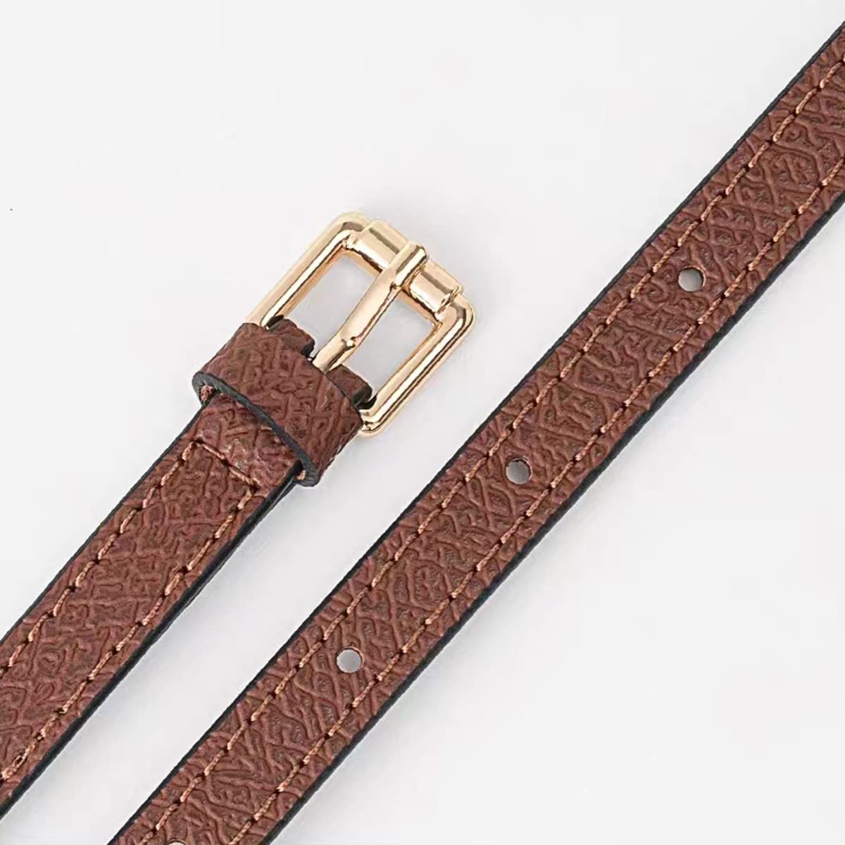 jiesinlov Leather Bag Shoulder Strap Compatible with Mini Pouch,Purse Straps Crossbody Adjustable Replacement Conversion Kit Fit for Handbag (BROWN-GOLD)