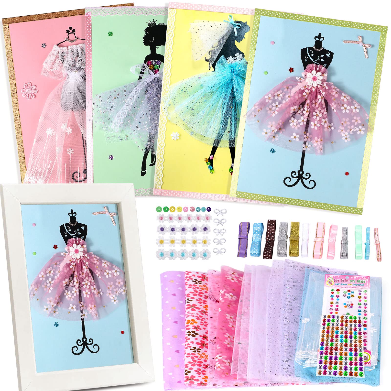 Tacobear Fashion Designer Kits for Girls Creativity DIY Arts & Crafts Toys Fashion Design Sketchbook Clothes Sewing Kit for Kids Birthday Gift Ages 3 4 5 6 7 8+