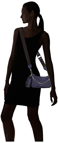 DKNY Women's Sporty Caelynn Pouchette Handbags Crossbody, Indigo/Silver, Medium US